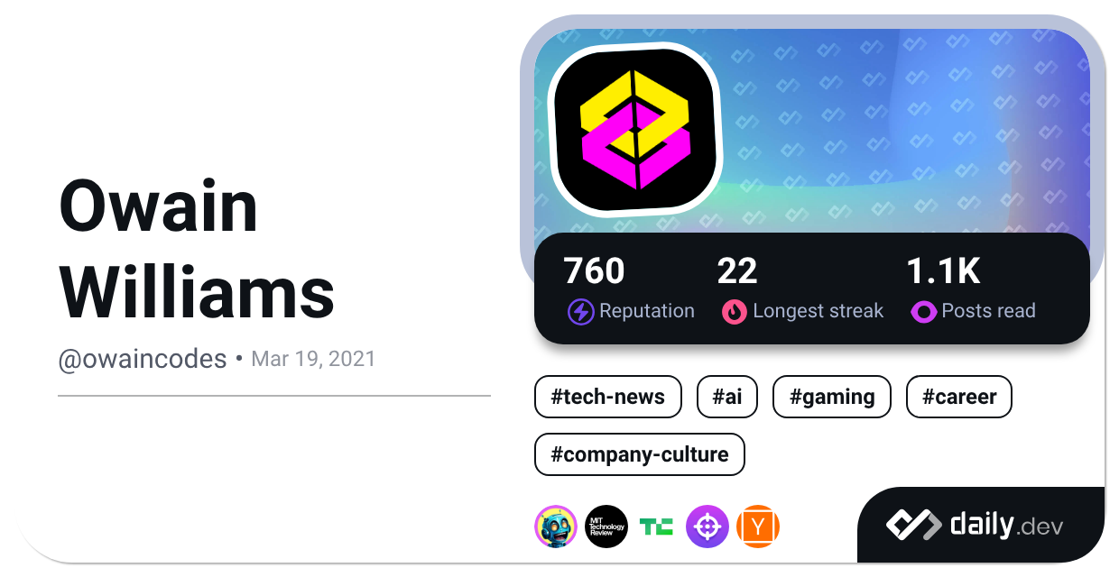 Recent posts by Owain Williams (@owaincodes) | daily.dev