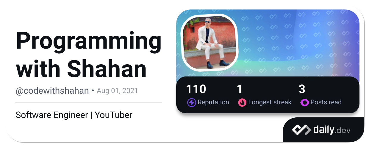 Programming with Shahan (@codewithshahan) | daily.dev