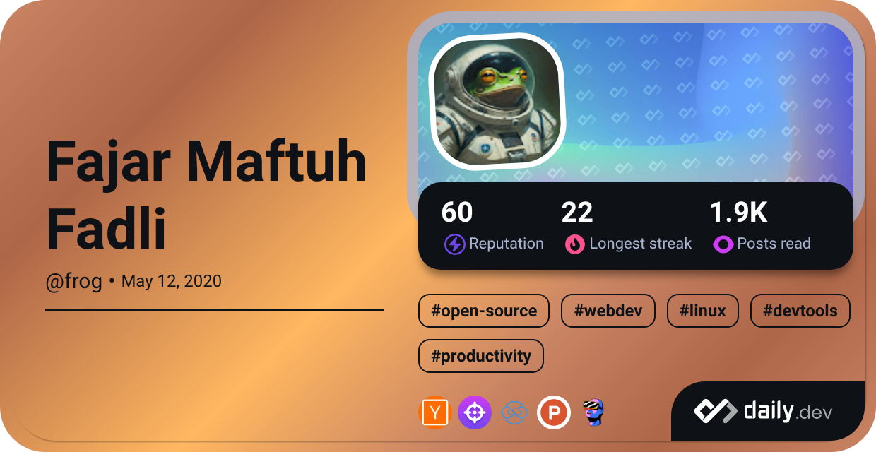 Fajar Maftuh Fadli (@frog) | daily.dev