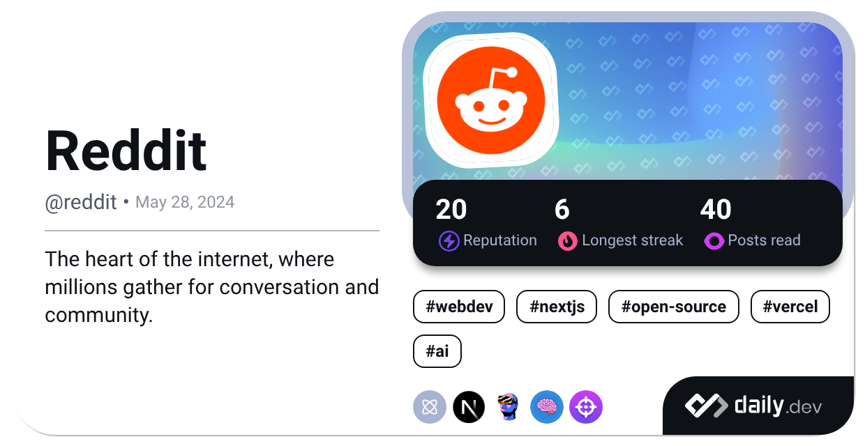 Reddit (@reddit) | daily.dev