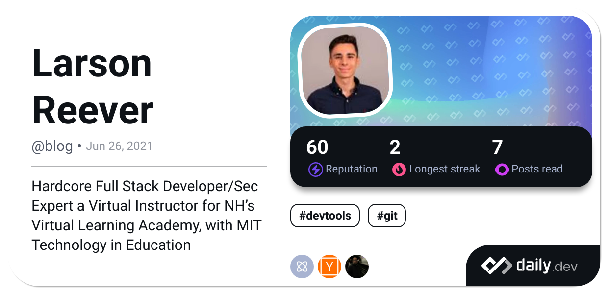 Recent posts by Larson Reever (@blog) | daily.dev