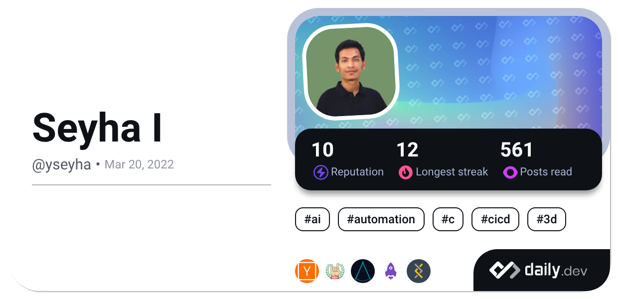 Seyha I (@yseyha) | daily.dev