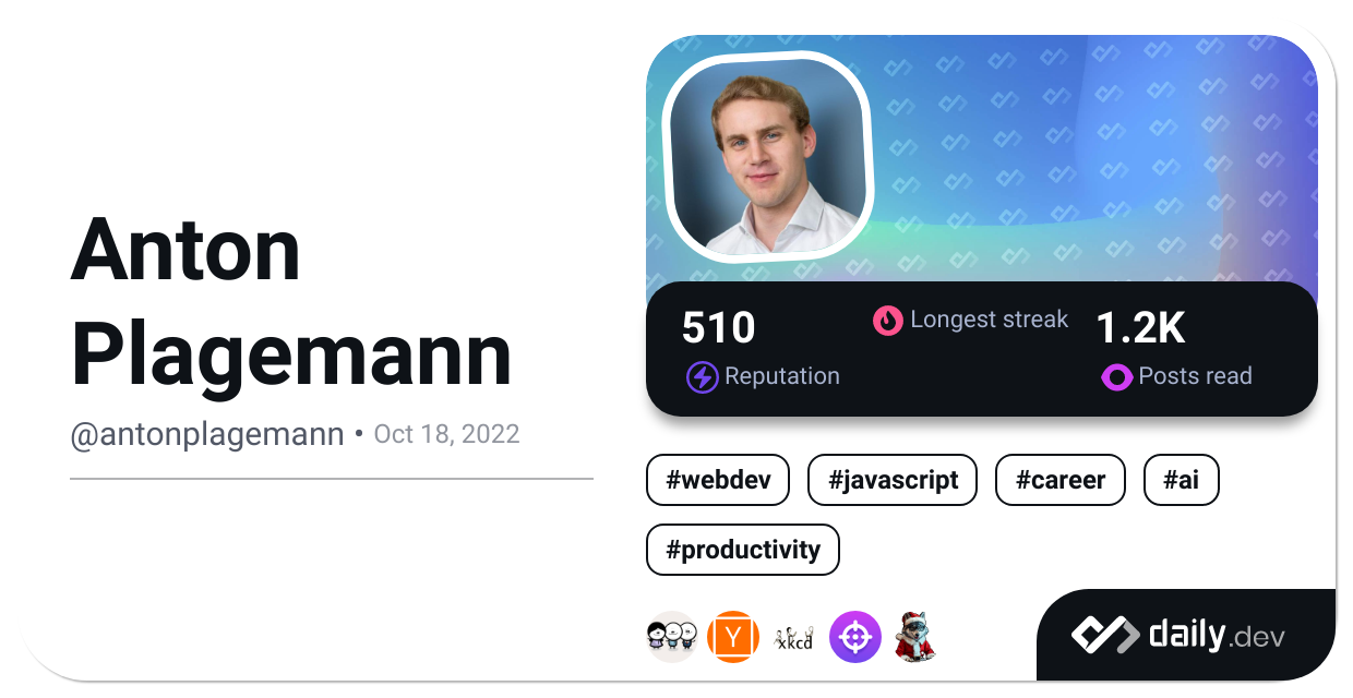 Anton Plagemann (@antonplagemann) | daily.dev