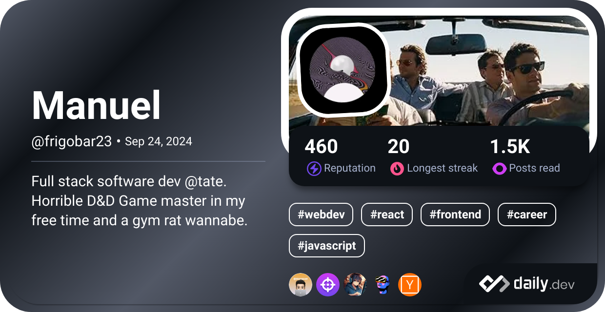 Manuel (@frigobar23) | daily.dev