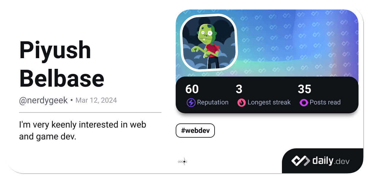 Piyush Belbase (@nerdygeek) | daily.dev