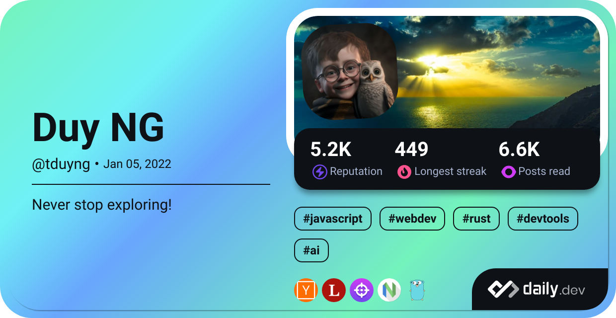 Duy NG (@tduyng) | daily.dev