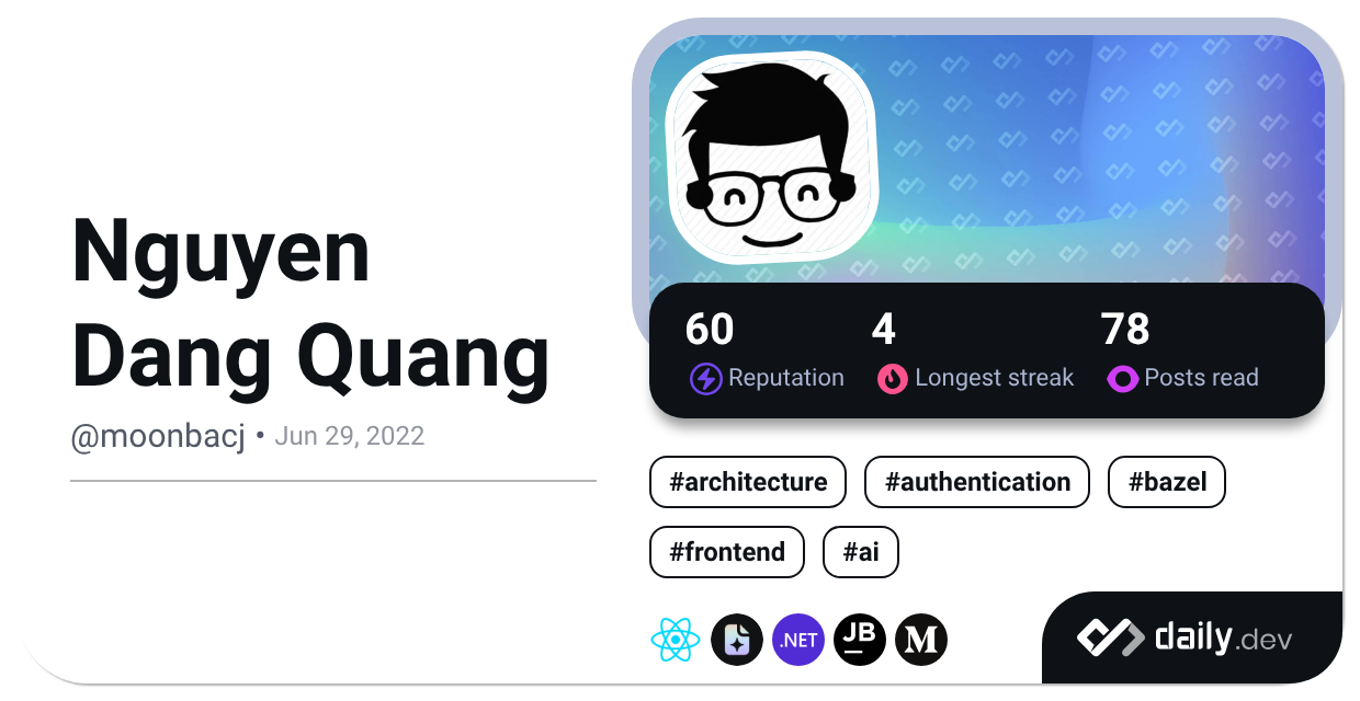 Recent posts by Nguyen Dang Quang (@moonbacj) | daily.dev