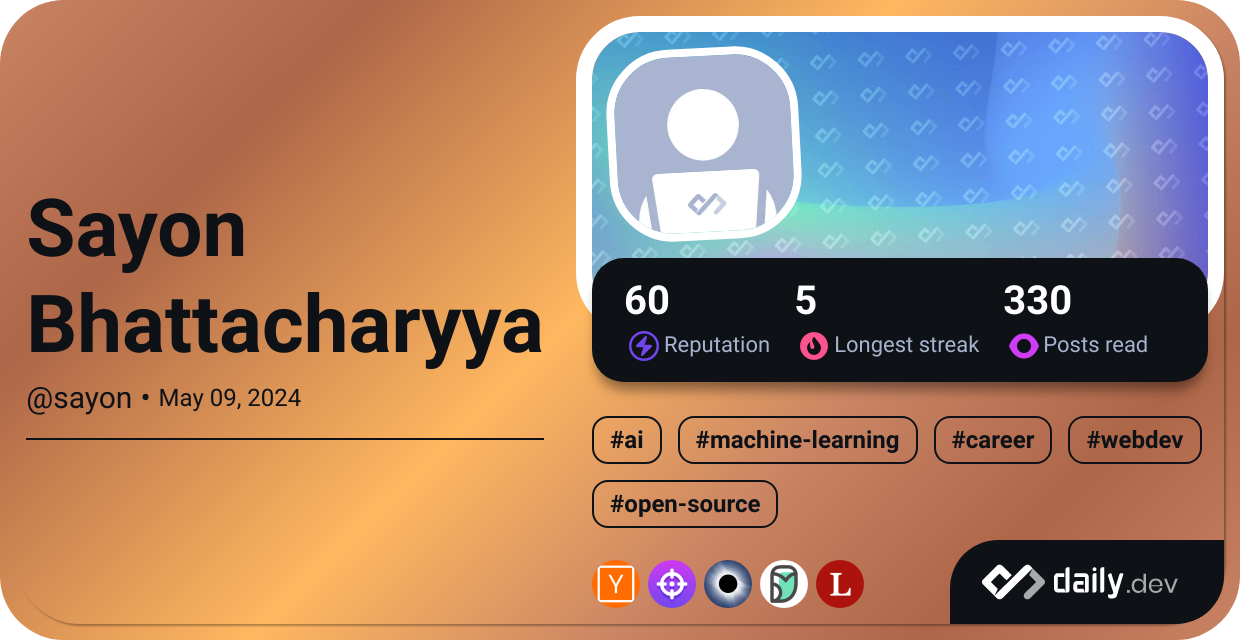 Sayon Bhattacharyya (@sayon) | daily.dev