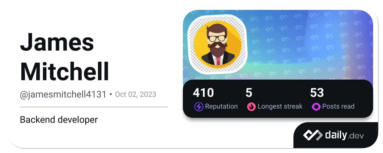 James Mitchell (@jamesmitchell4131) | daily.dev