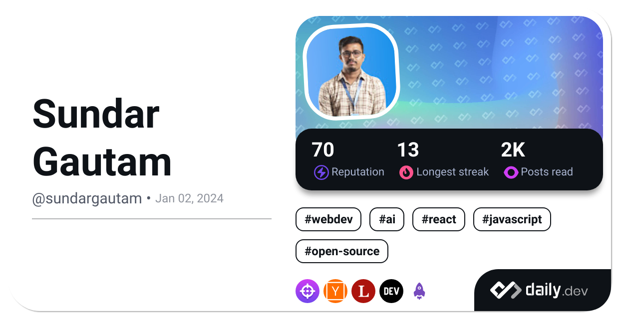 Sundar Gautam (@sundargautam) | daily.dev