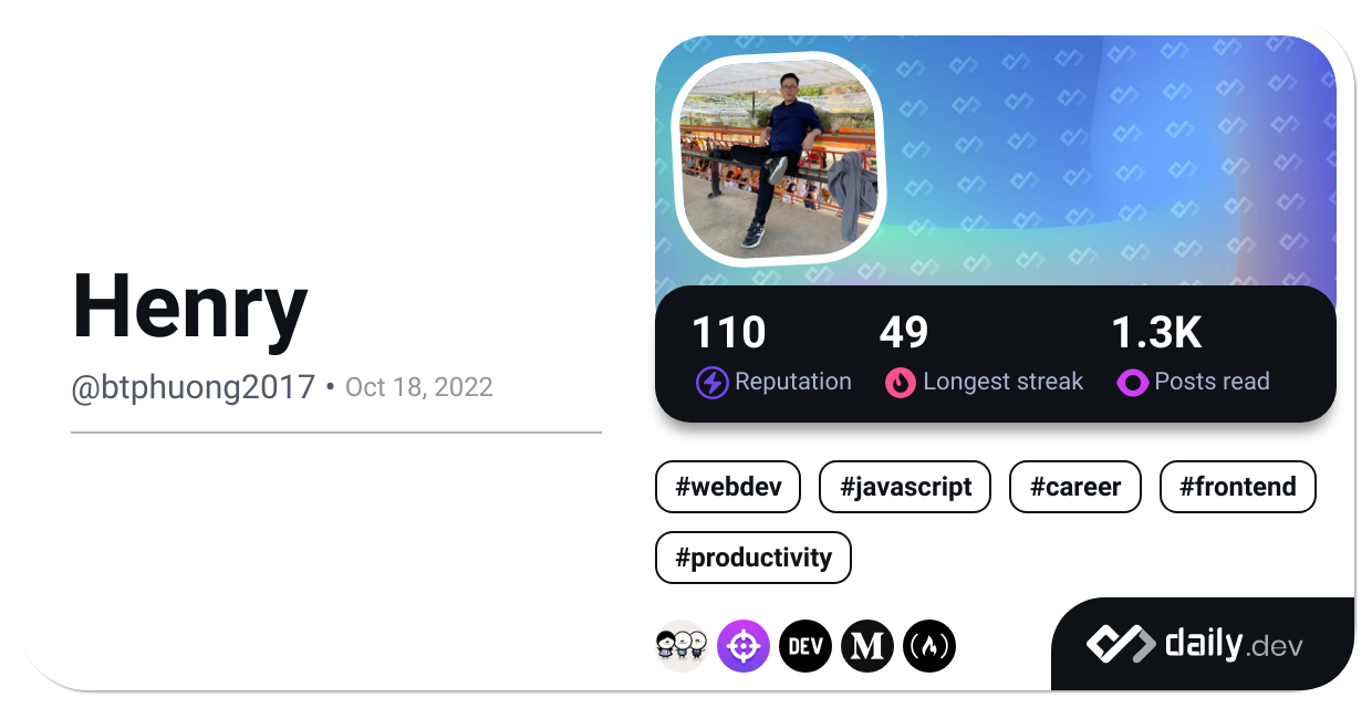 Henry (@btphuong2017) | daily.dev