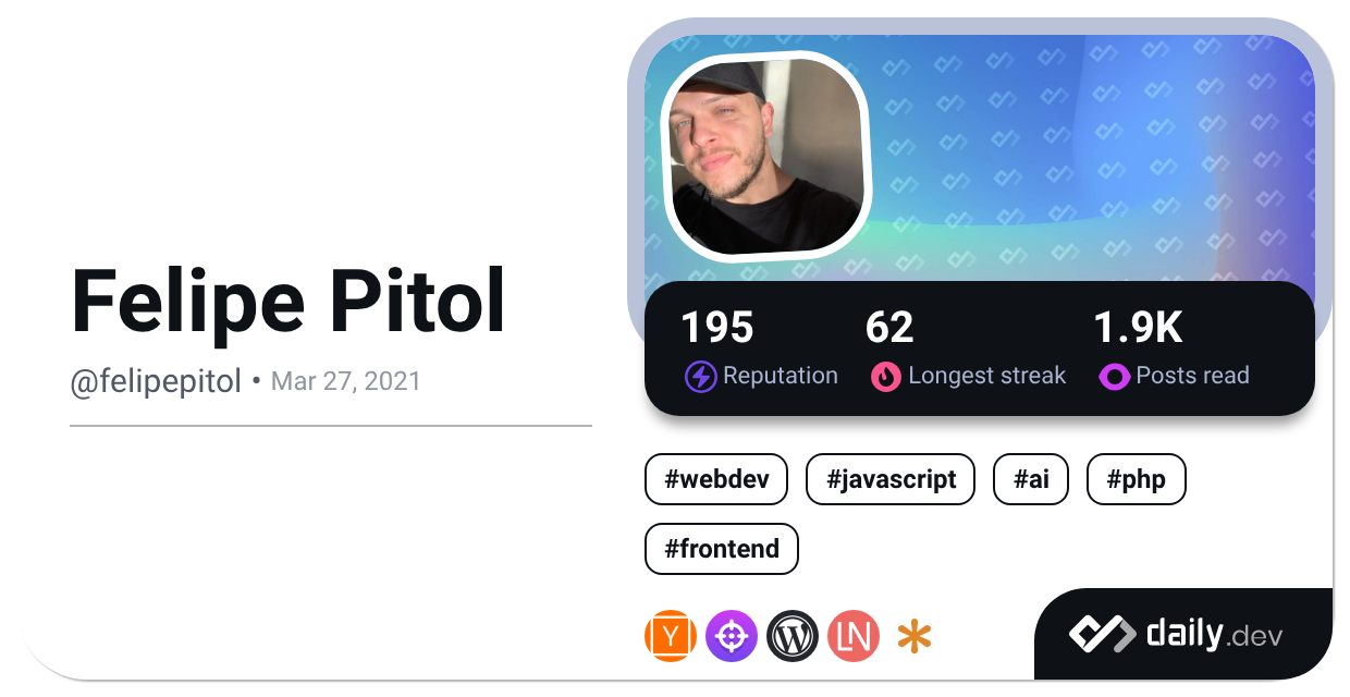 Recent posts by Felipe Pitol (@felipepitol) | daily.dev
