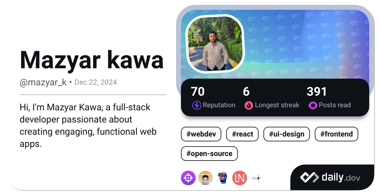 Mazyar kawa (@mazyar_k) | daily.dev