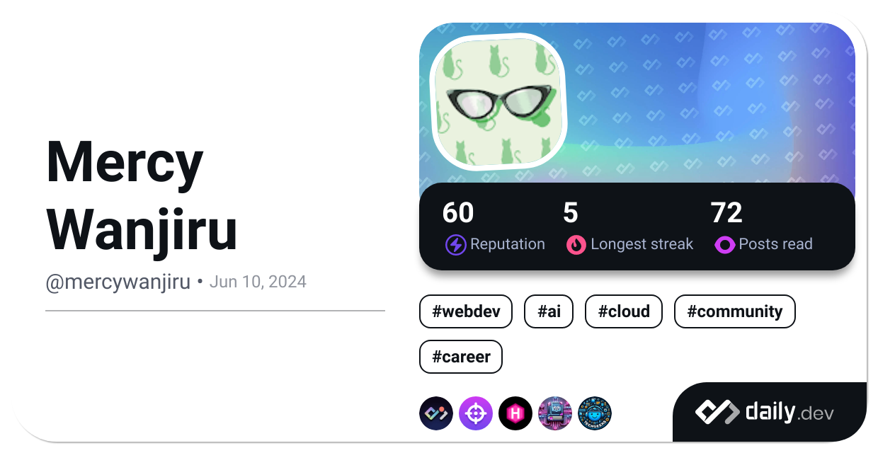 Mercy Wanjiru (@mercywanjiru) | daily.dev