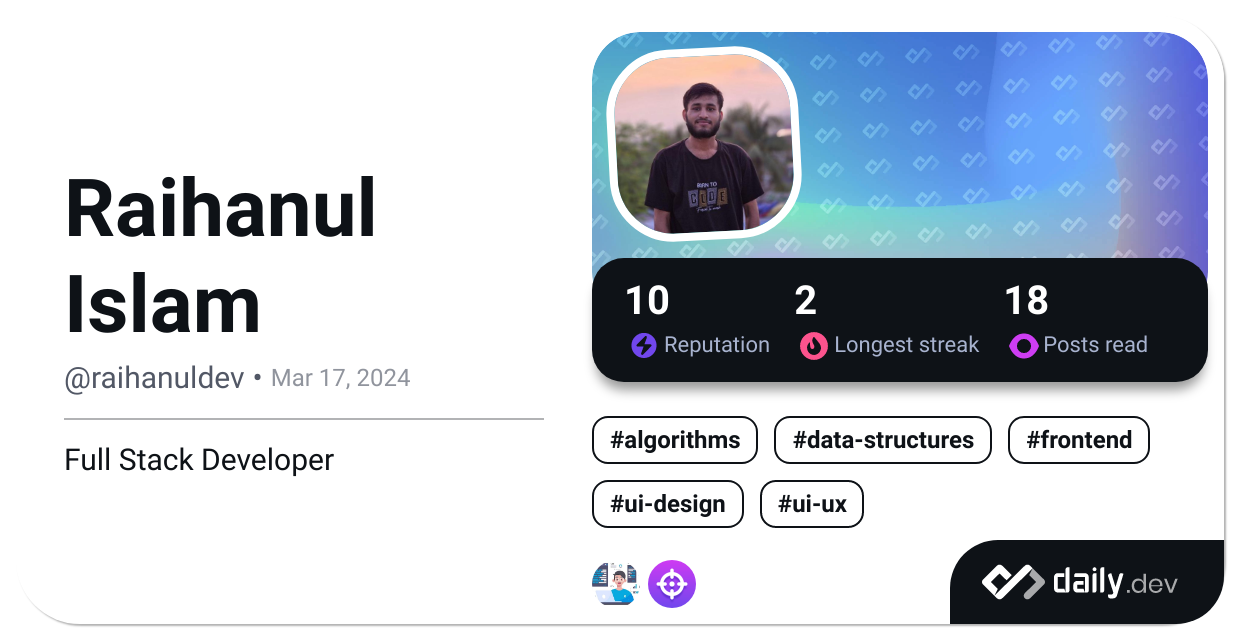 Raihanuldev Raihanul Islam · Github