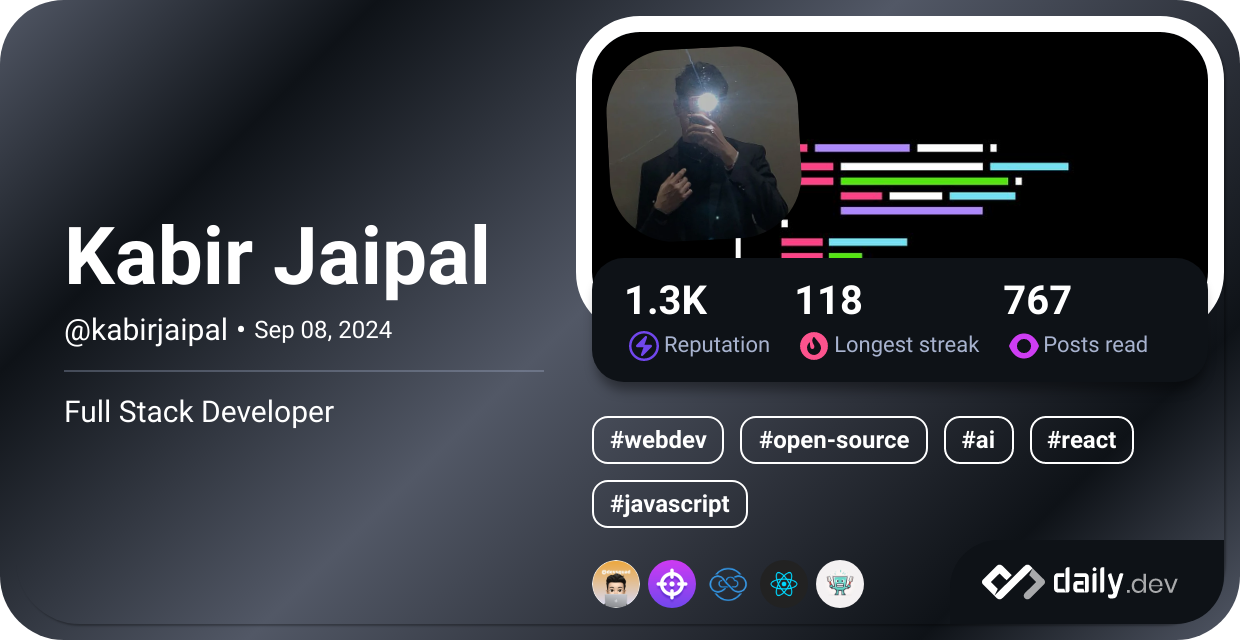 Kabir Jaipal (@kabirjaipal) | daily.dev