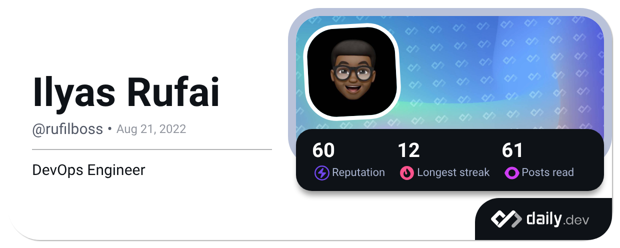 Ilyas Rufai (@rufilboss) | daily.dev