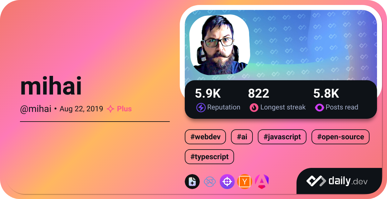 Recent posts by mihai (@mihai) | daily.dev