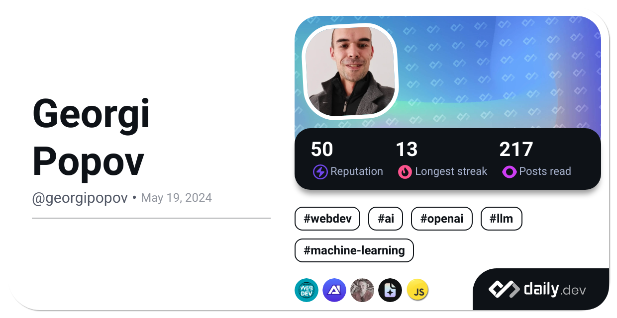 Georgi Popov (@georgipopov) | daily.dev