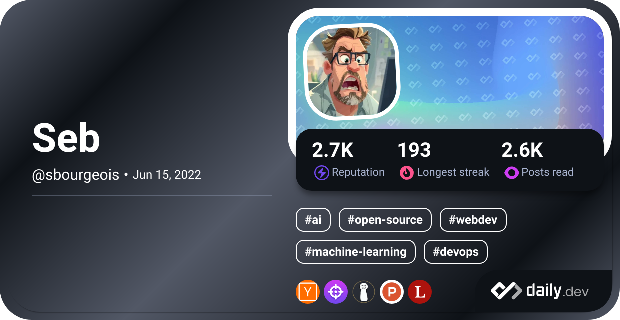 Seb (@sbourgeois) | daily.dev