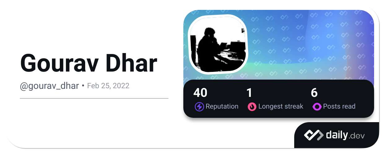 Gourav Dhar (@gourav_dhar) | daily.dev