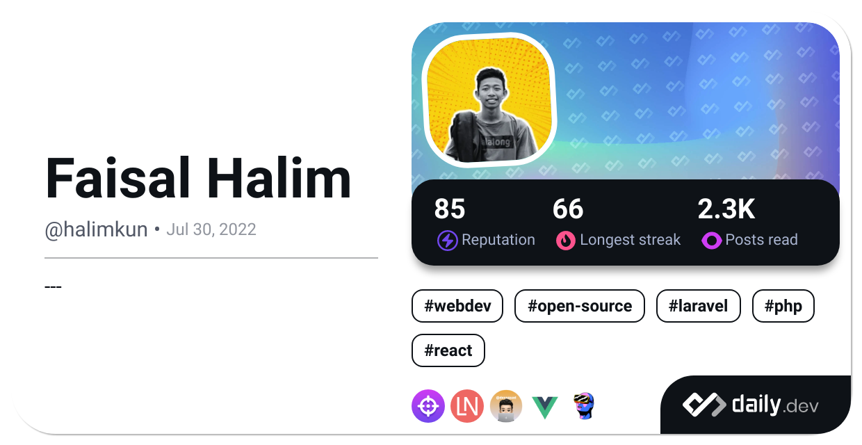 Faisal Halim (@halimkun) | daily.dev
