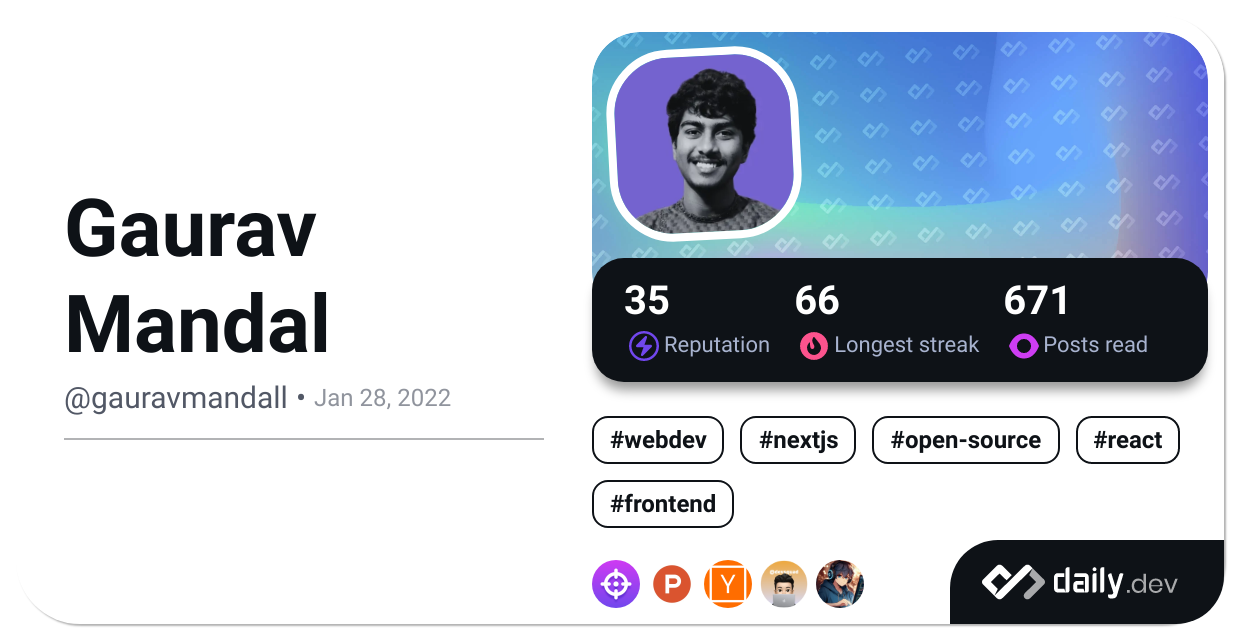 Gaurav Mandal (@gauravmandall) | daily.dev