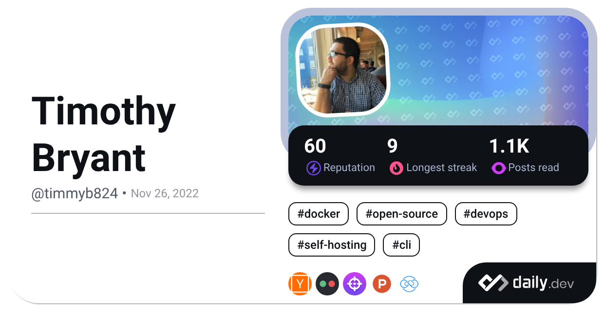 Timothy Bryant (@timmyb824) | daily.dev
