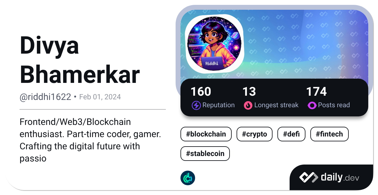 Divya Bhamerkar (@riddhi1622) | daily.dev