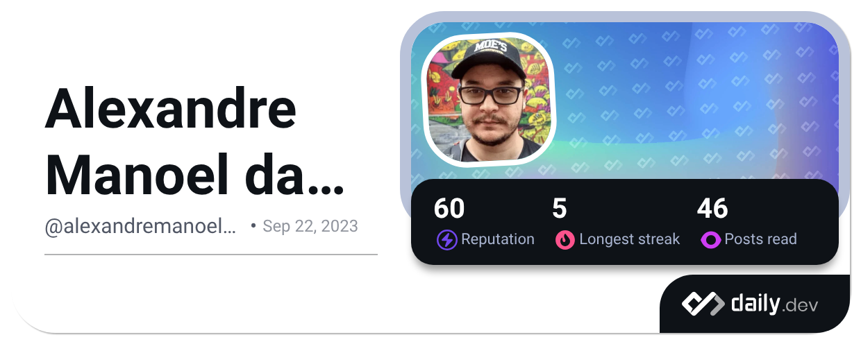 Alexandre Manoel da Silva (@alexandremanoeldasilva) | daily.dev