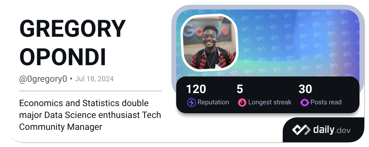 GREGORY OPONDI (@0gregory0) | daily.dev