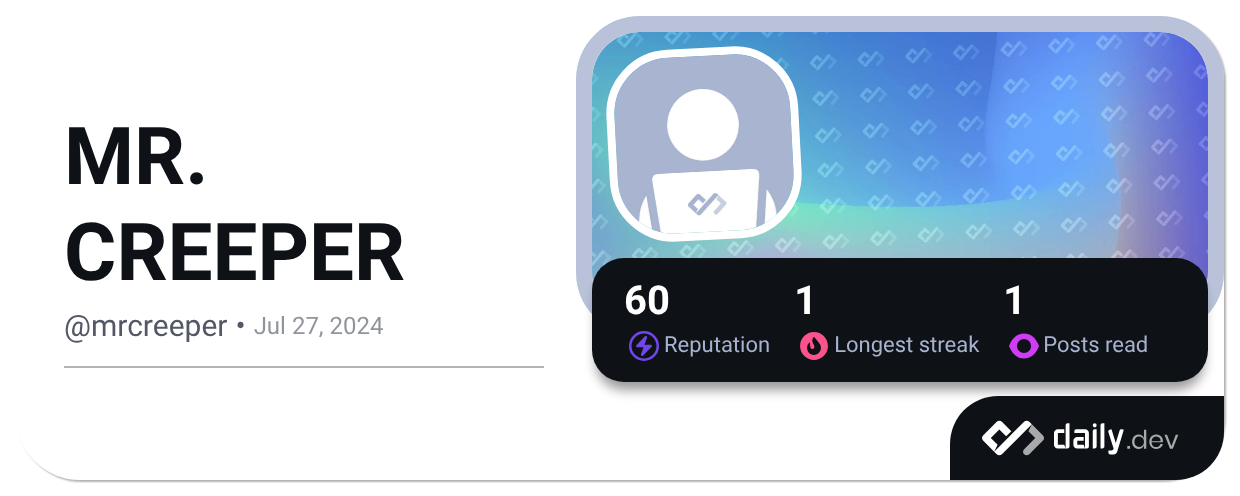 MR. CREEPER (@mrcreeper) | daily.dev