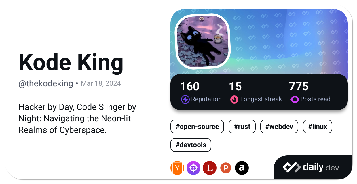 Kode King (@thekodeking) | daily.dev