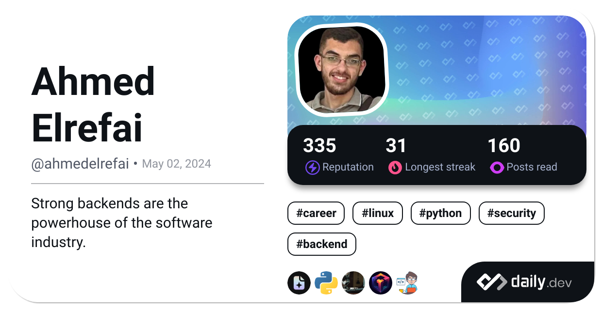 Ahmed Elrefai (@ahmedelrefai) | daily.dev