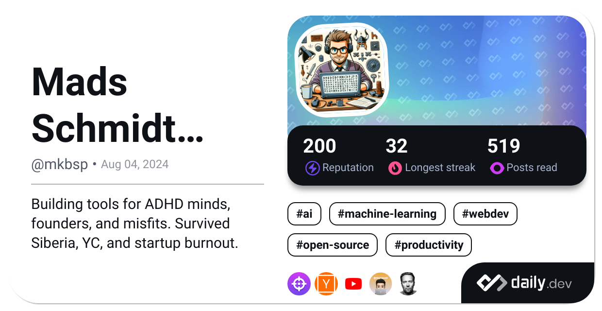 Mads Schmidt Petersen (@mkbsp) | daily.dev