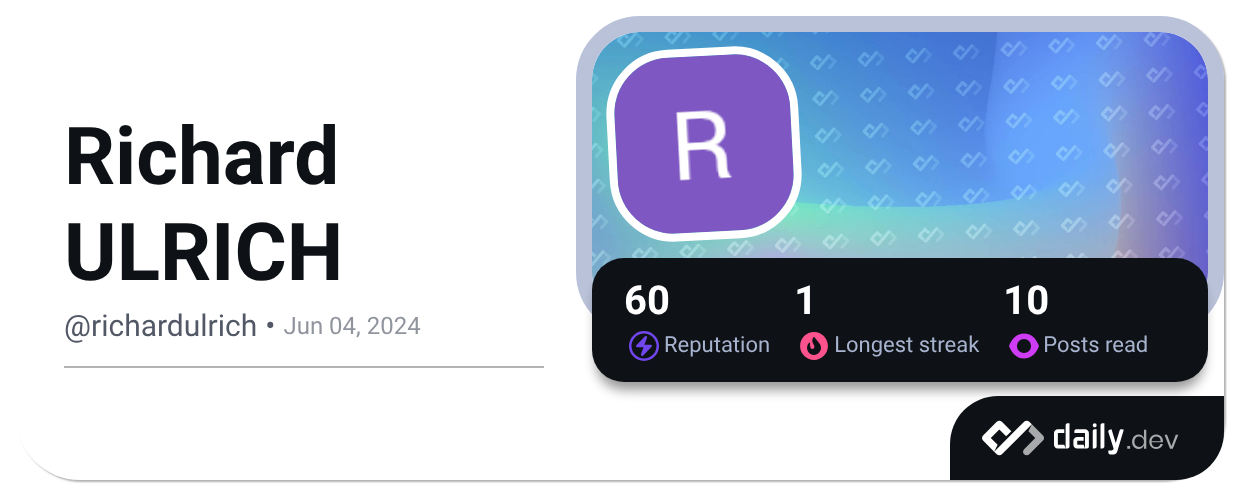 Richard ULRICH (@richardulrich) | daily.dev