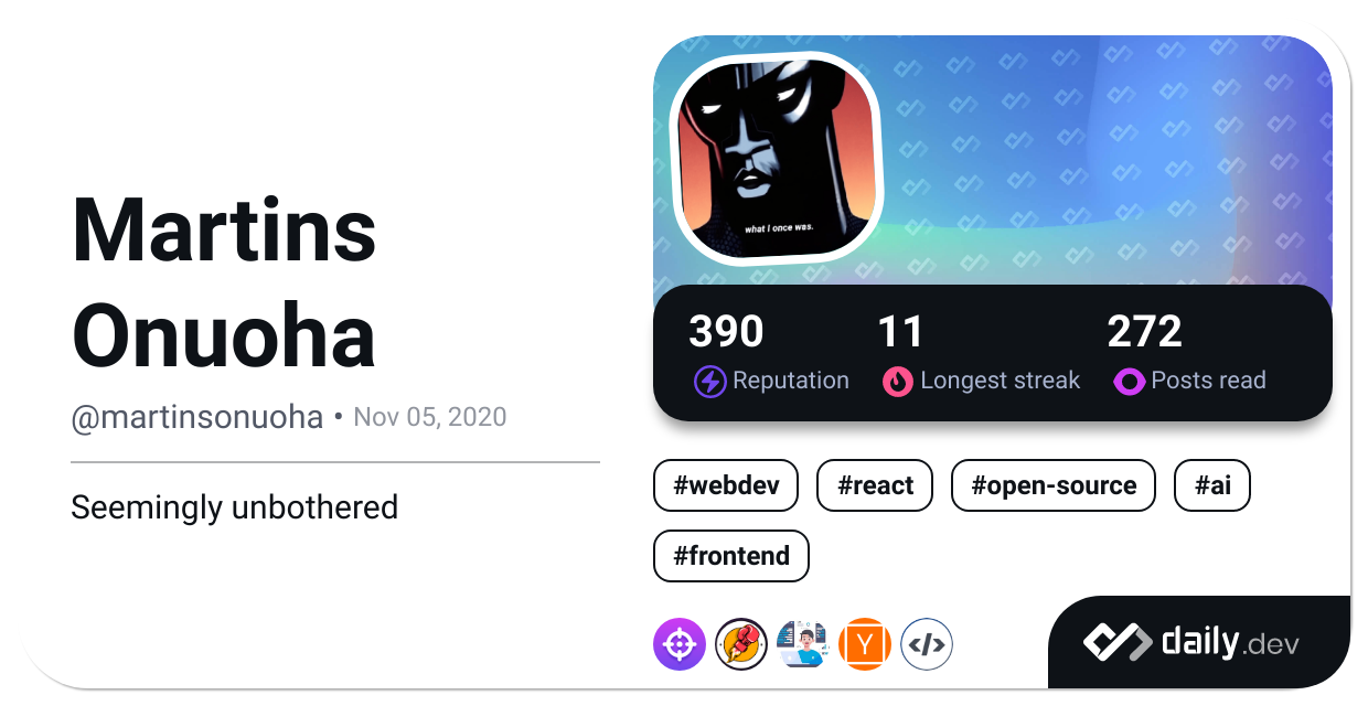 Martins Onuoha (@martinsonuoha) | daily.dev
