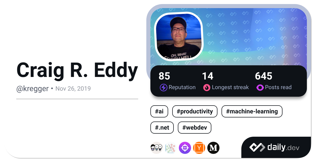Craig R. Eddy (@kregger) | daily.dev