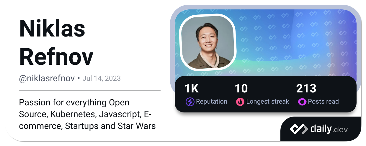 Niklas Refnov (@niklasrefnov) | daily.dev