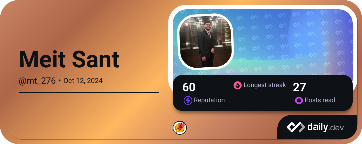 Meit Sant (@mt_276) | daily.dev