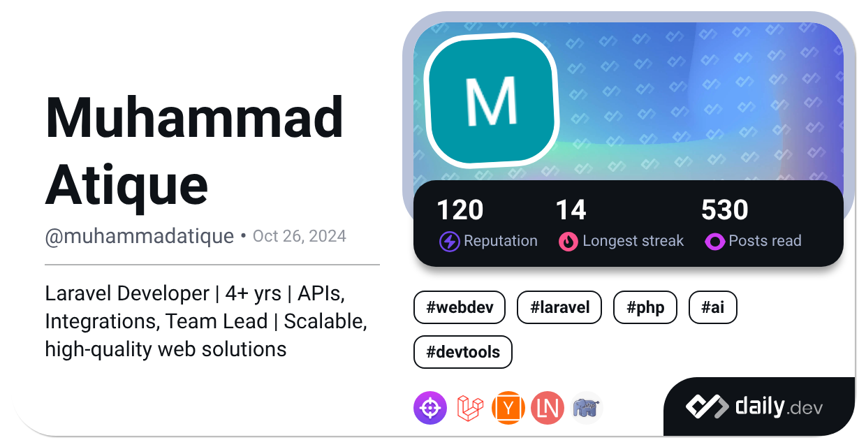 Muhammad Atique (@muhammadatique) | daily.dev