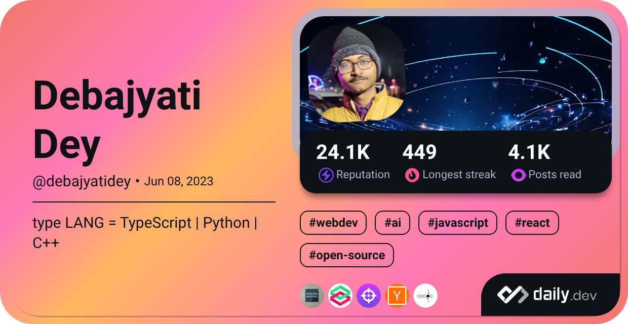 Recent posts by Debajyati Dey (@debajyatidey) | daily.dev