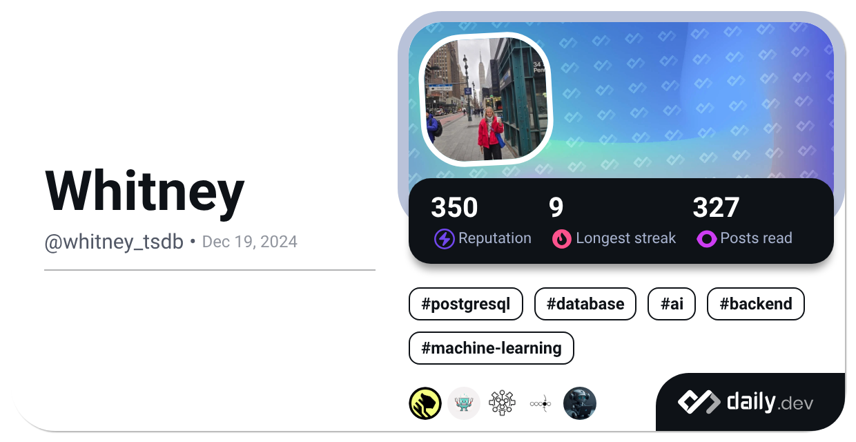 Whitney (@whitney_tsdb) | daily.dev