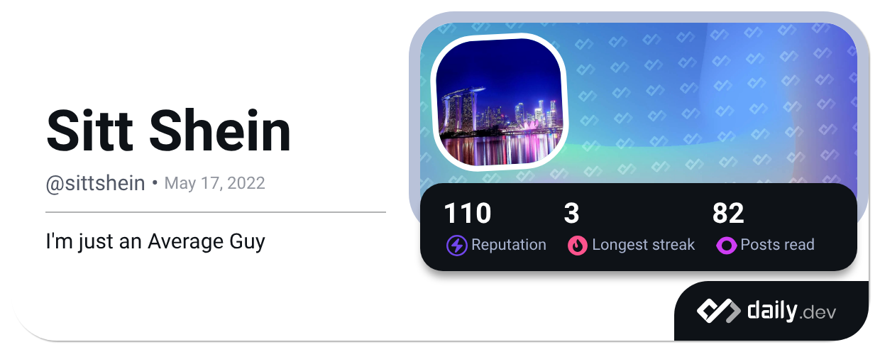 Sitt Shein (@sittshein) | daily.dev