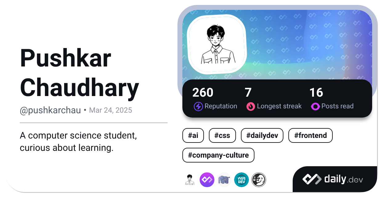 Posts with replies by Pushkar Chaudhary (@pushkarchau) | daily.dev