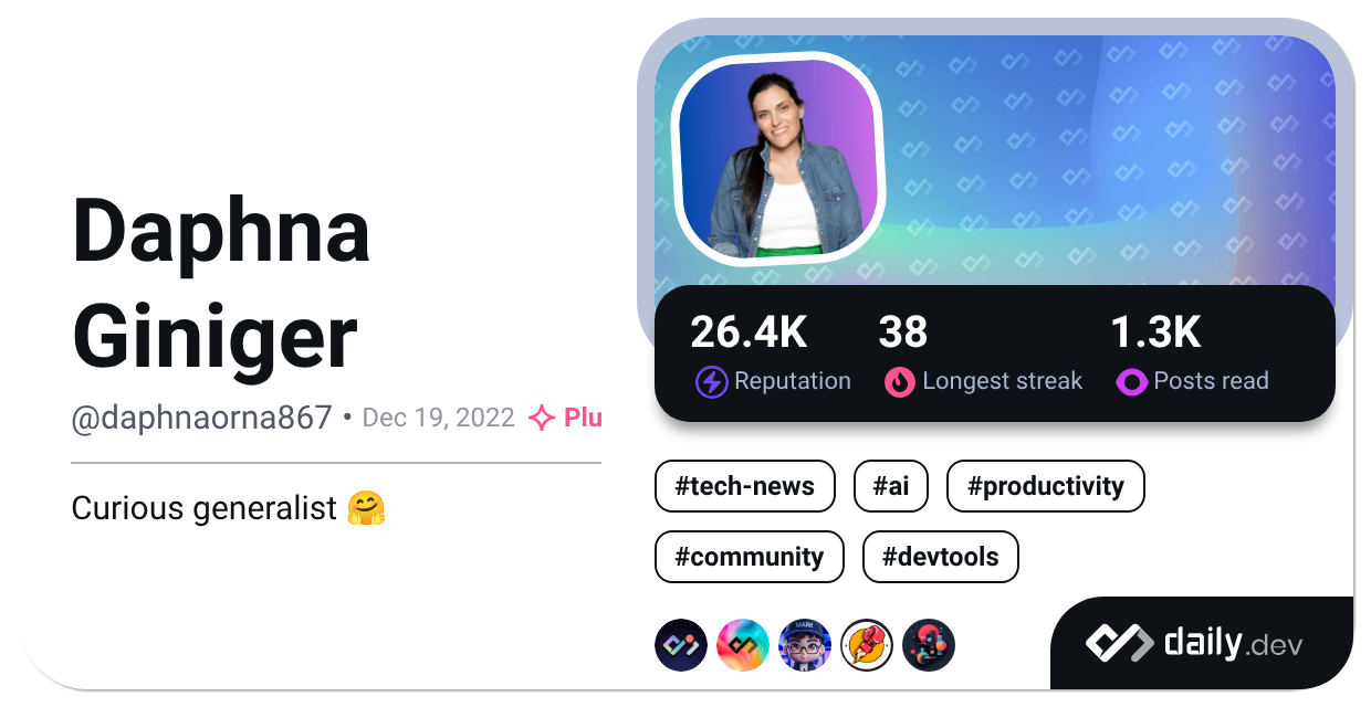 Daphna Giniger (@daphnaorna867) | daily.dev