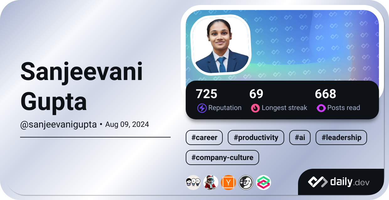 Sanjeevani Gupta (@sanjeevanigupta) | daily.dev