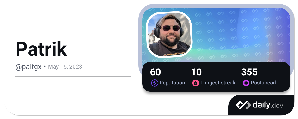 Patrik (@paifgx) | daily.dev