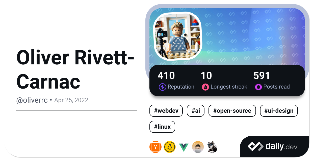 Oliver Rivett-Carnac (@oliverrc) | daily.dev