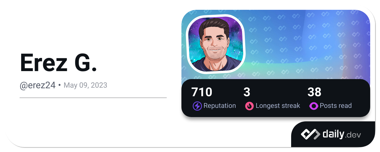 Erez G. (@erez24) | daily.dev